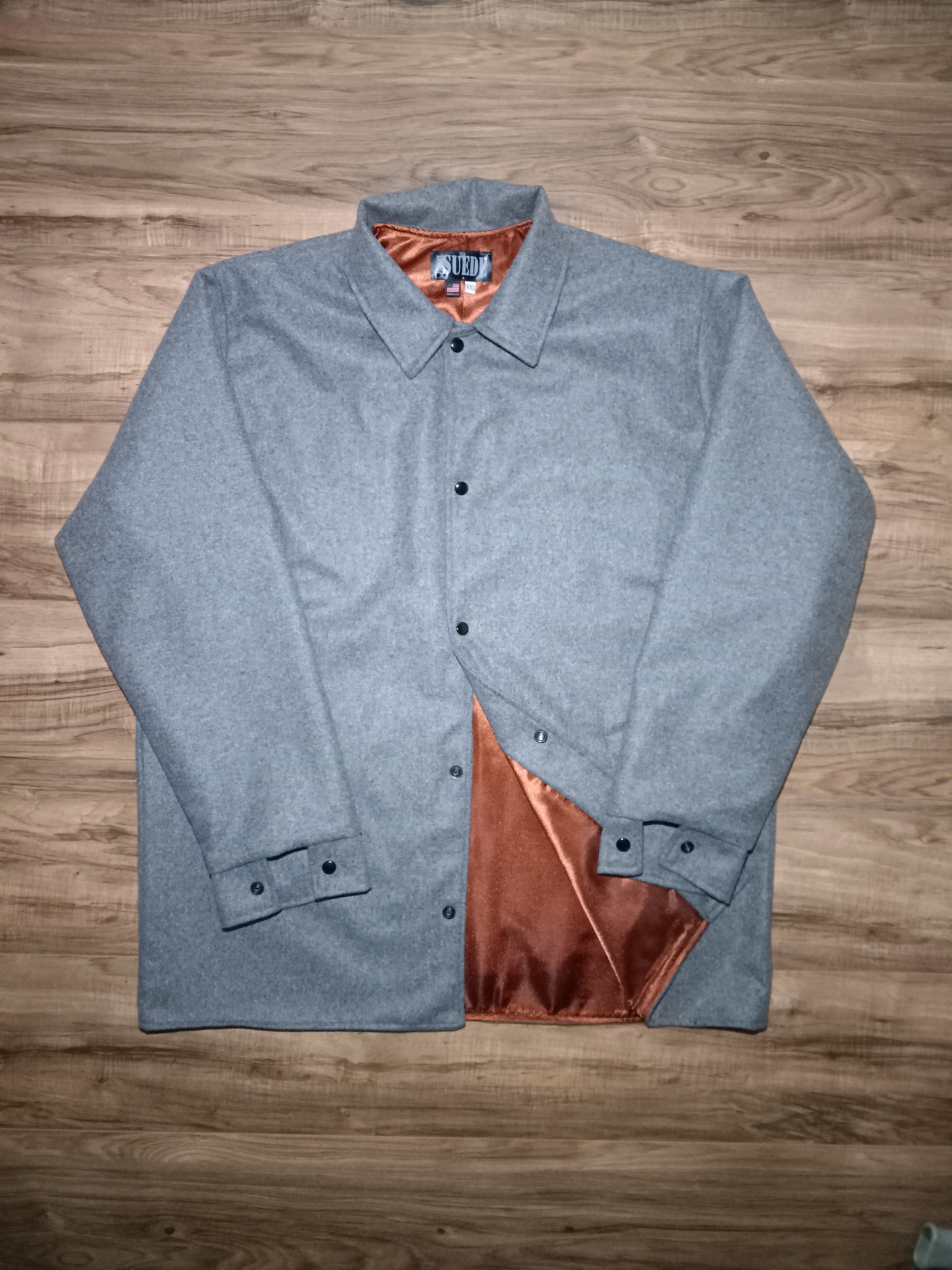 med gray and rust clicker - reg collar – johnny suede customs